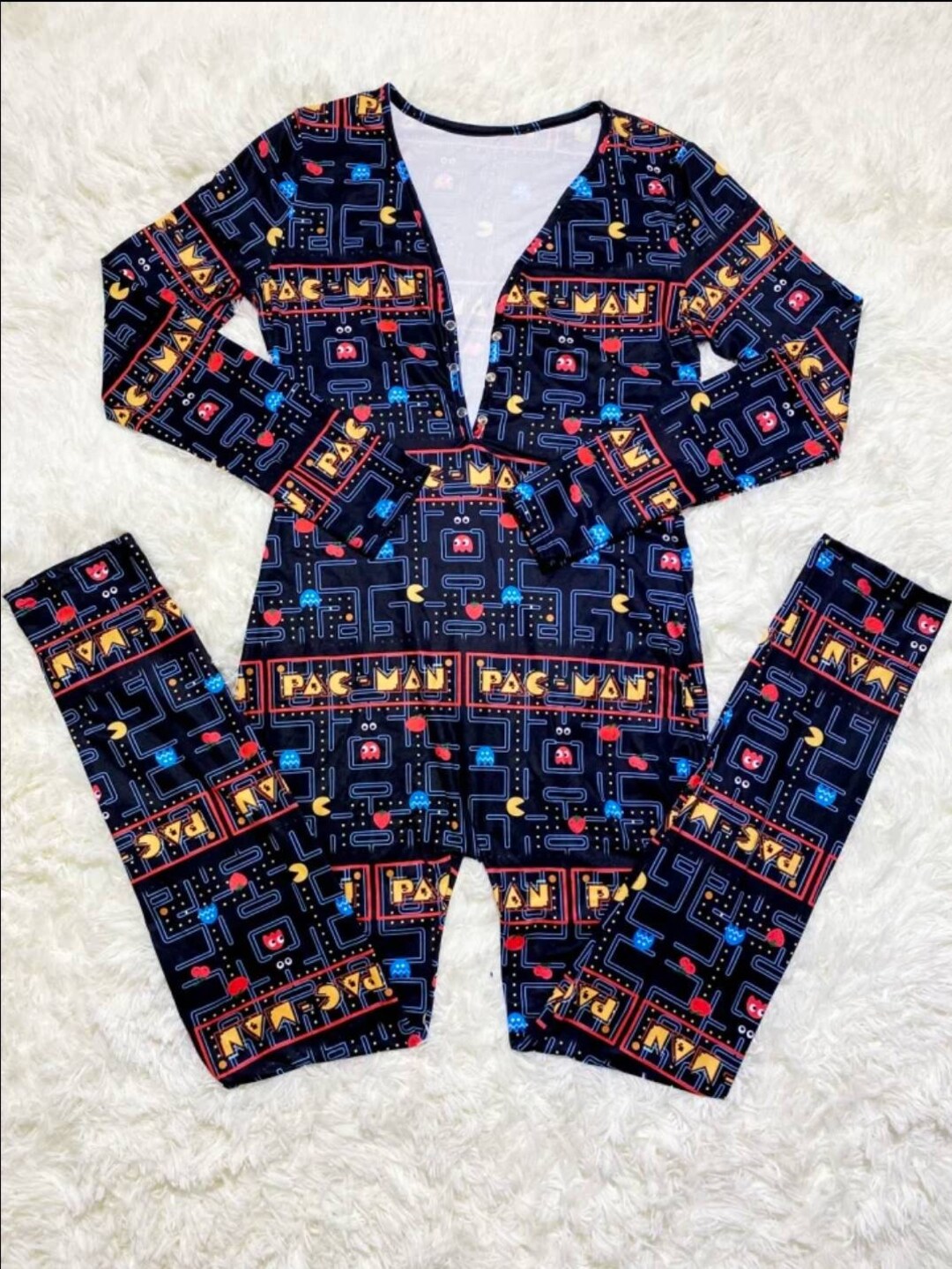 Video Game Pac Man Adult Size Onesie Cute Onesie and - Etsy