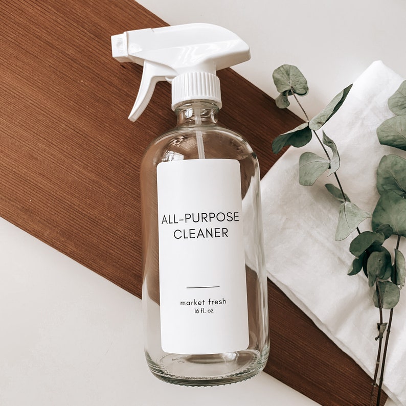 Glass Cleaning Bottles With Sprayer Clear 16oz Glass Bottle | Etsy