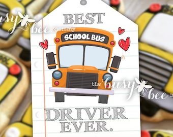 School Bus Driver Gift Tags / Book Marks Easy DIY Printable - Etsy