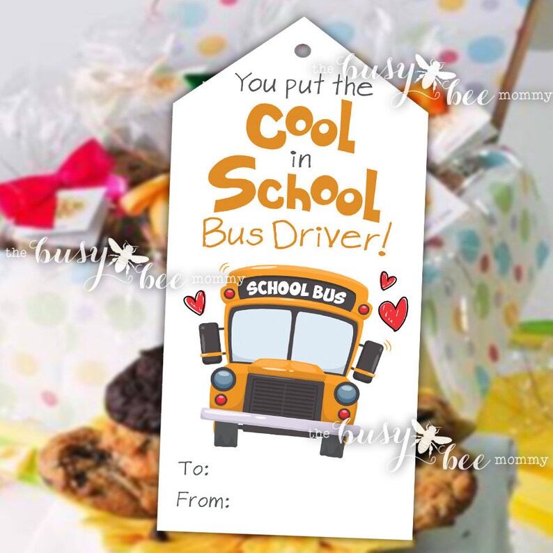 School Bus Driver Gift Tags / Book Marks Easy DIY Printable - Etsy