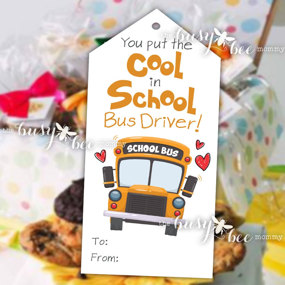 School Bus Driver Gift Tags / Book Marks Easy DIY Printable - Etsy