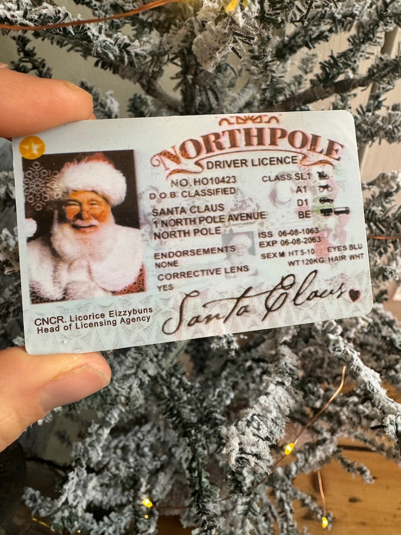 Realistic Santa Claus Driver License: Christmas Keepsake - Santa’s ID ...