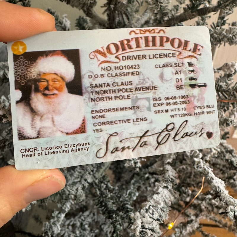 Santa Claus Drivers License - Etsy