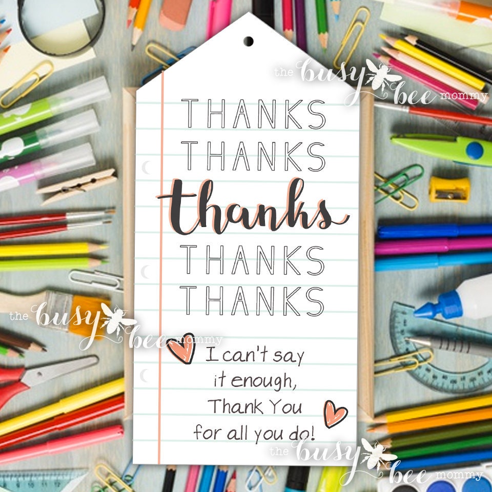 Teacher Gift Tags / Book Marks Easy DIY Printable Teacher - Etsy