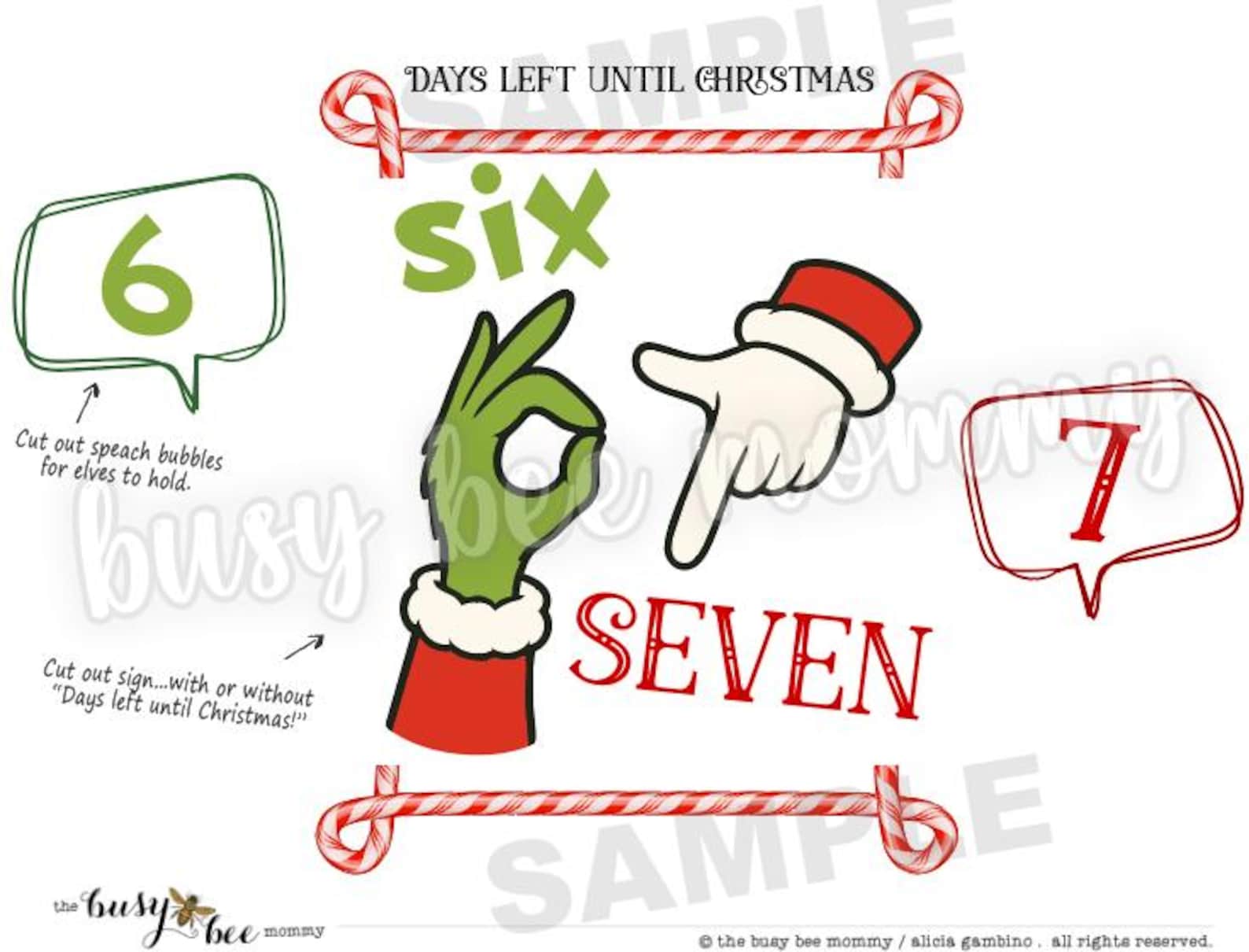 6 7 Printable Elf Props – SIX SEVEN Elf Idea - Instant Download (PDF) - Etsy