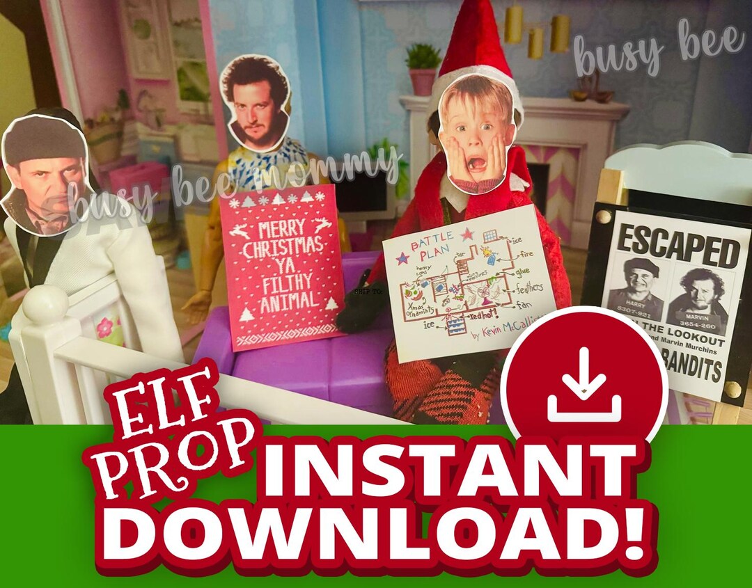 Home Alone Elf Props – Printable Scene Set (instant Download) - Etsy