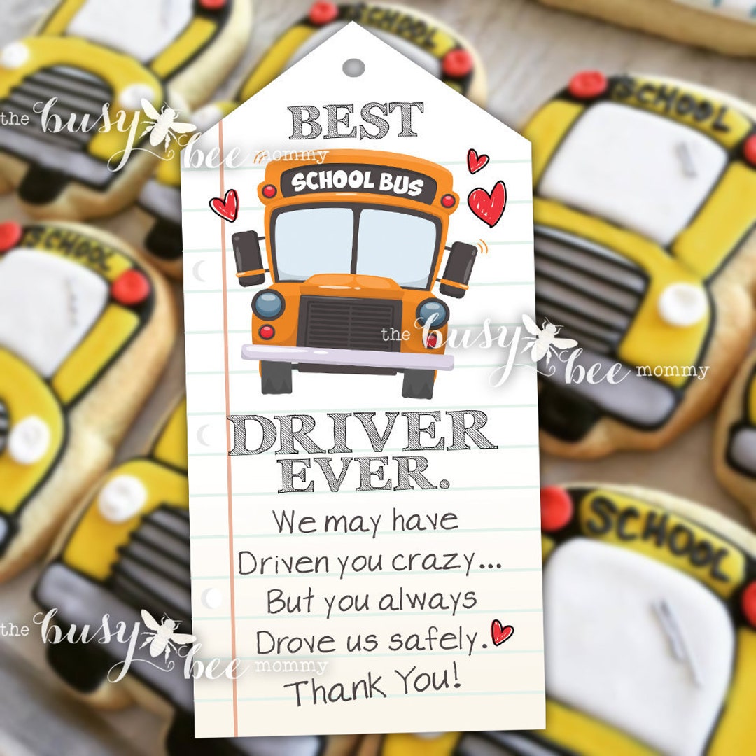 School Bus Driver Gift Tags / Book Marks - Easy DIY Printable Gift Tags ...