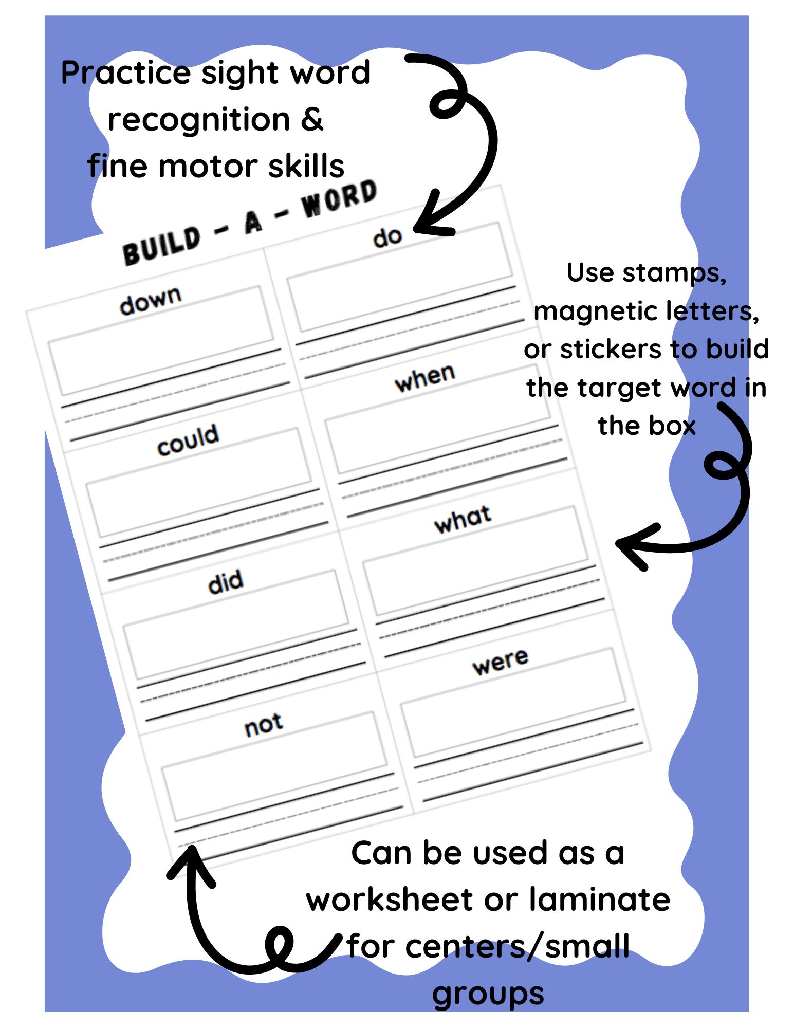 Build-a-word Sight Word Worksheet | Editable Slide Deck for Sight Word ...