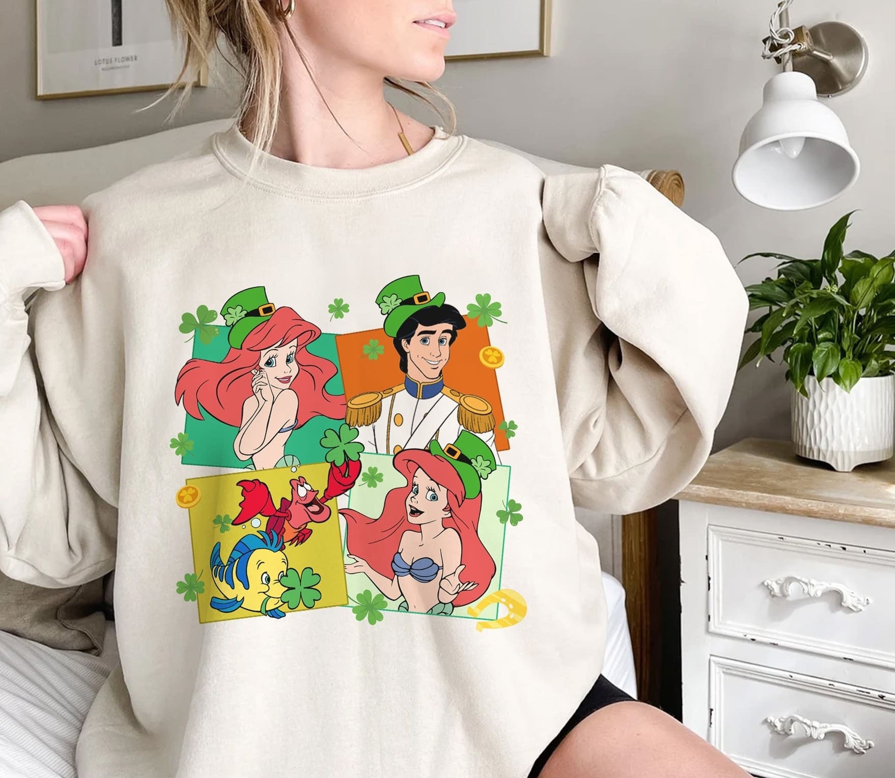 Ariel Princess St Patrick's Day Shirt, Little Mermaid Saint Patrick's ...