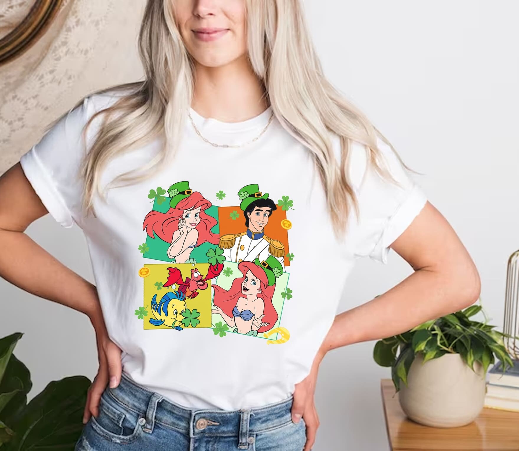 Ariel Princess St Patrick's Day Shirt, Little Mermaid Saint Patrick's ...