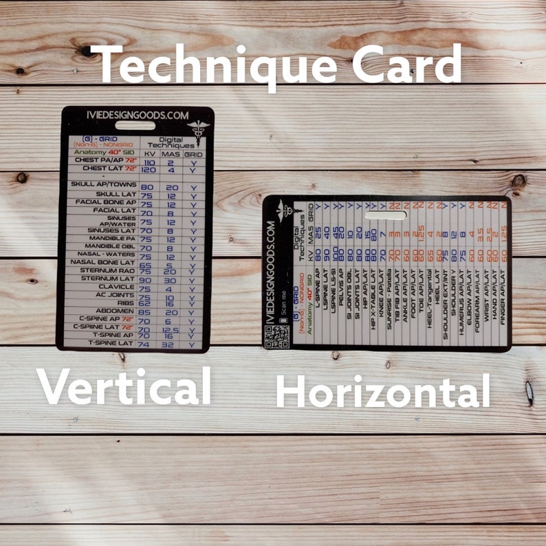 Xray CR & DR Technique Card Student Beginner Tech - Etsy