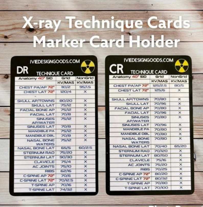 Xray CR & DR Technique Card - Student, Beginner Tech - Etsy