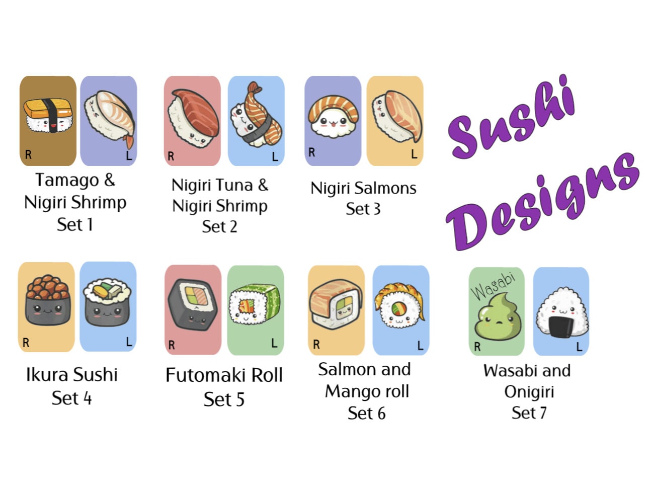 Sushi X-ray Marker - Cute Kawaii Sushi Xray Markers With Initials ...