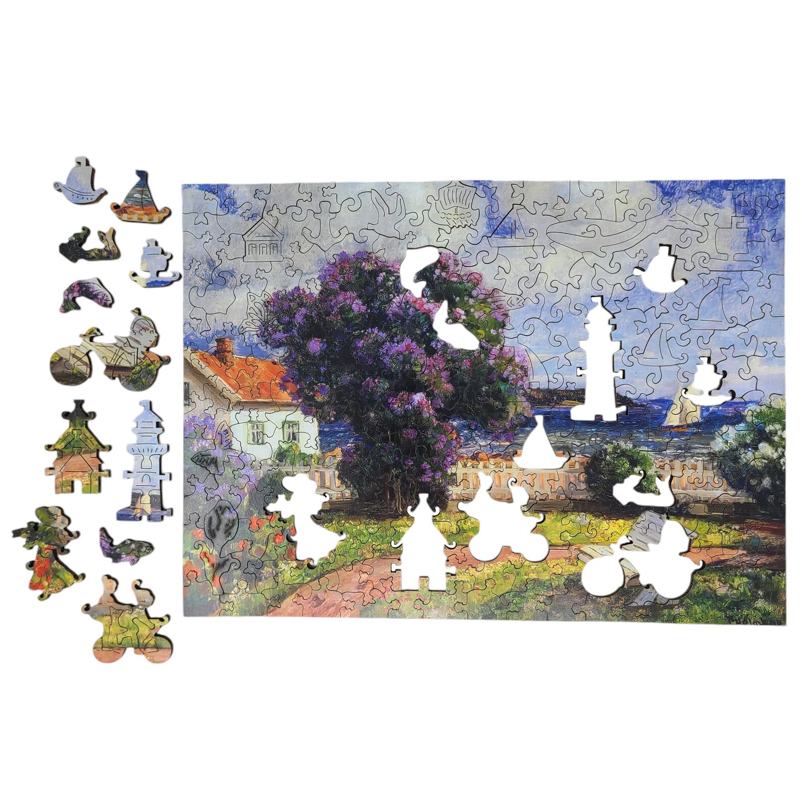 Wooden Jigsaw Puzzle for Adults - Uniquely Shaped Pieces - Made in the ...