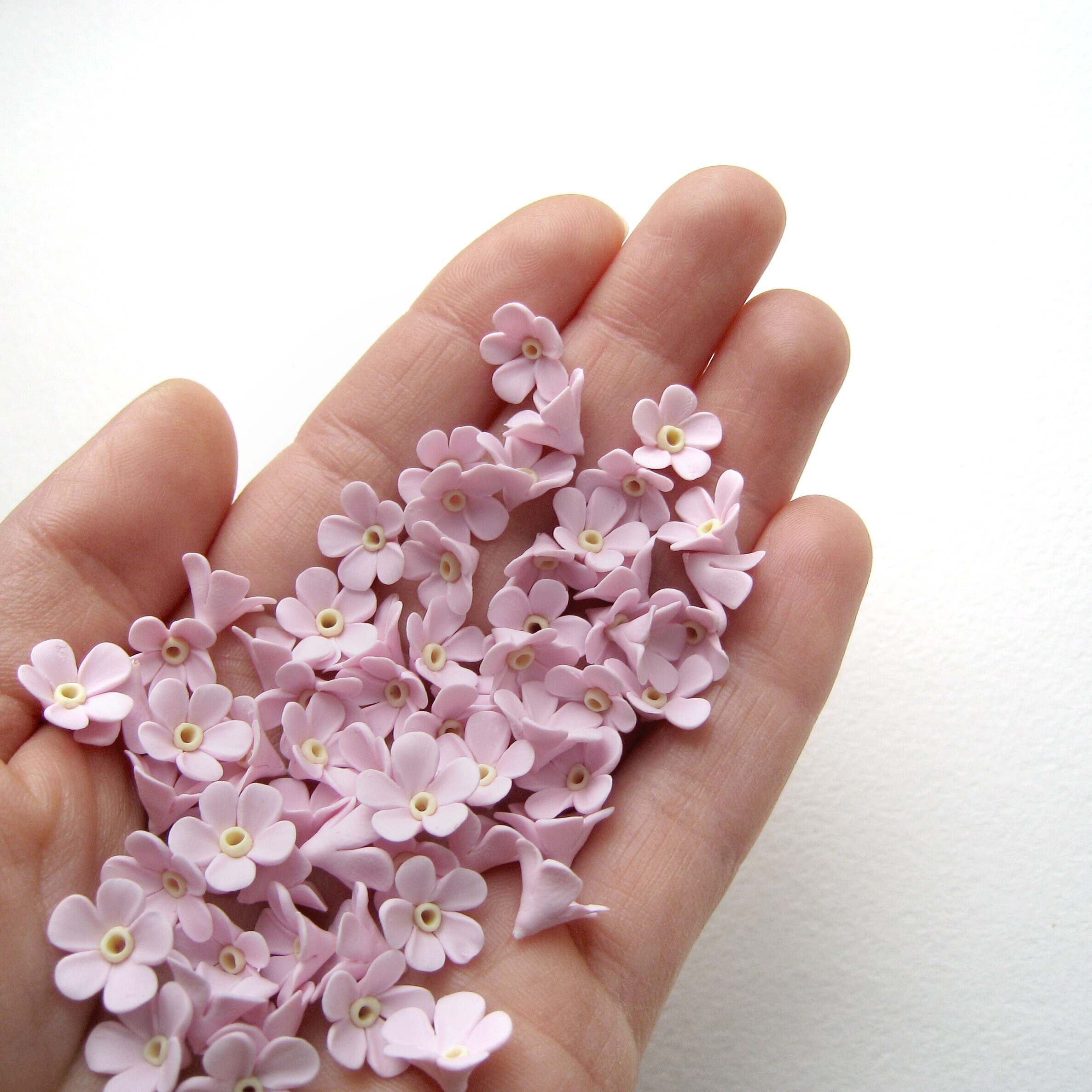 10 Pcs Pink Forget Me Not Flowers Loose Jewelry Making Beads - Etsy