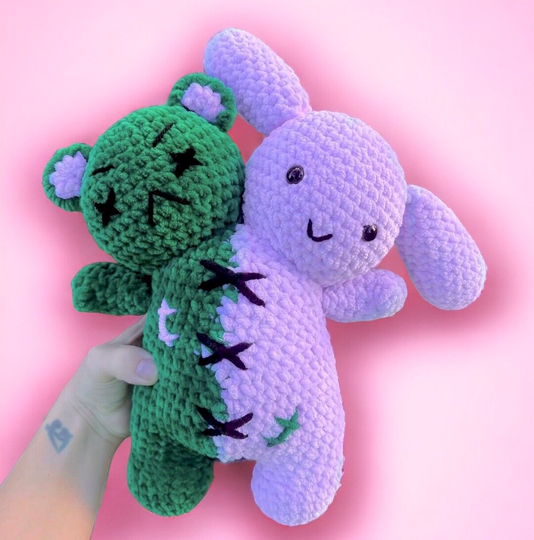 Two Headed Bear/bunny Plushie Crochet Amigurumi - Etsy