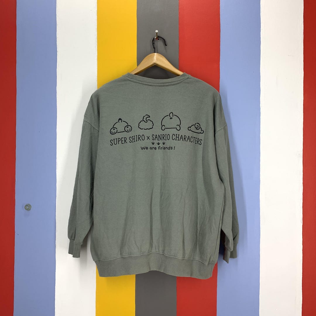 Super Shiro X Sanrio Character: Green Sweatshirt With Big Spell Out ...