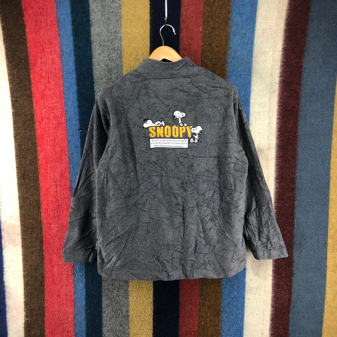 Y2K Vintage Snoopy Fleece Jacket: Embroidered Peanuts Cartoon ...