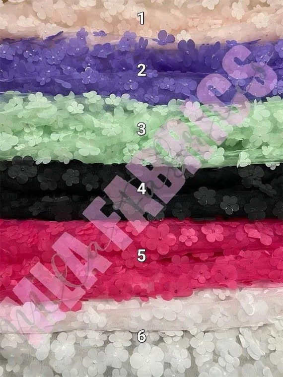 3D Floral Mesh Fabric - Etsy