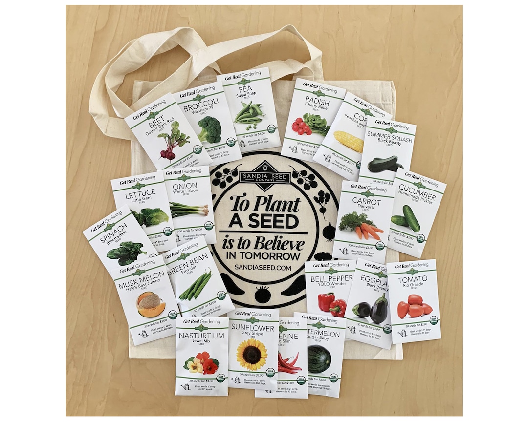 A Complete Food Garden - Vegetable Seed Collection & Tote Bag Gift Set ...