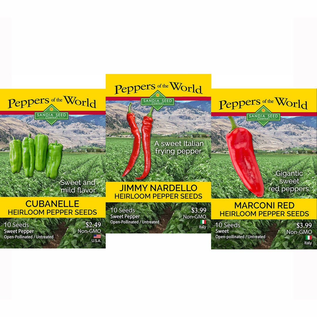 Chef's Sweet Italian Pepper 3-pack: Cubanelle, Jimmy Nardello, and ...