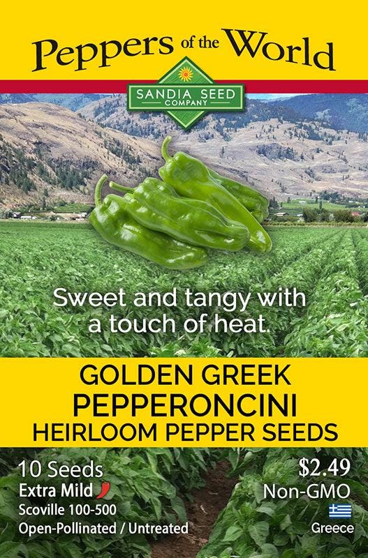 Pepperoncini Golden Greek Pepper Seeds - for Crisp, Sweet, and Tangy ...