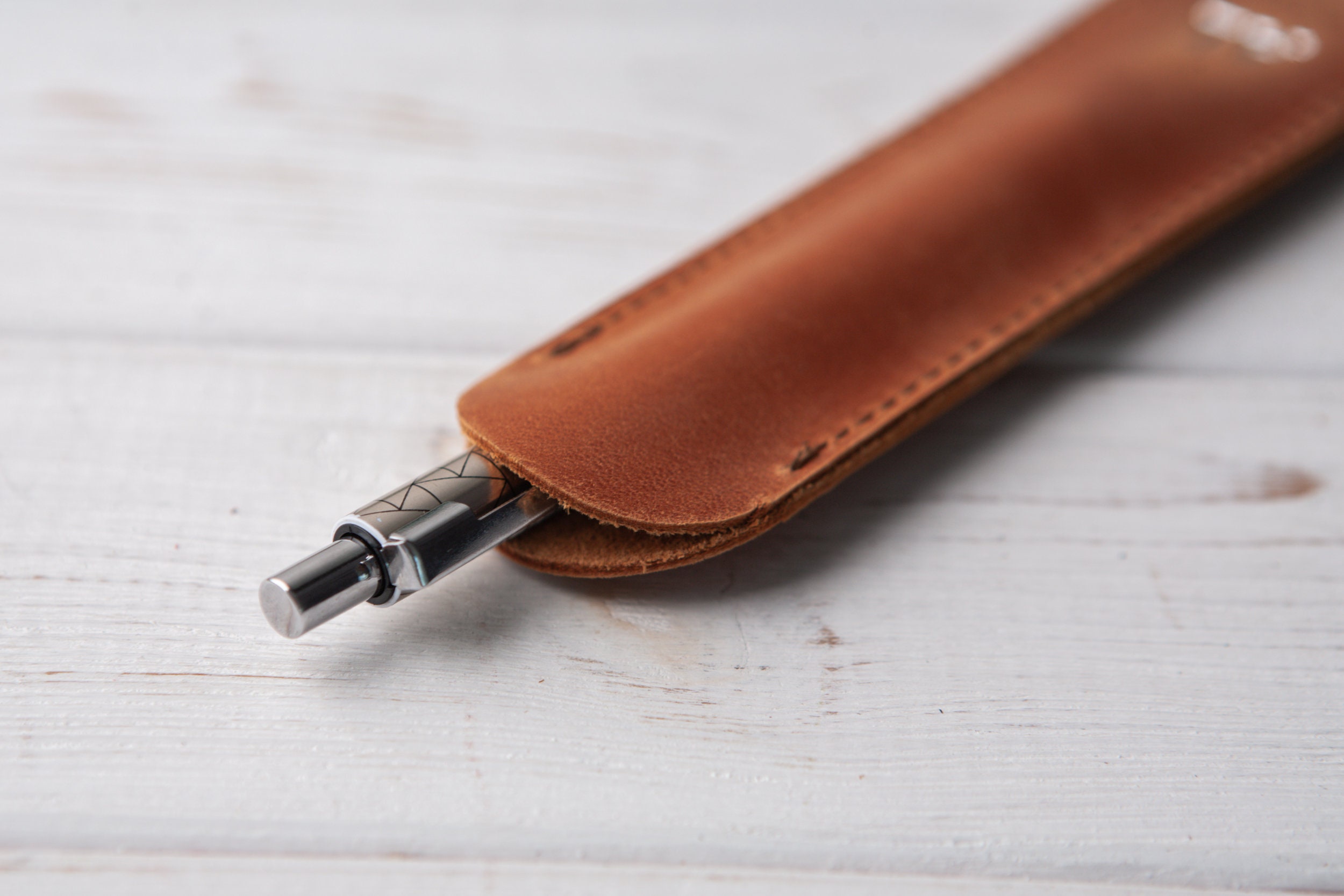 Custom Pen Cover, Personalized Leather Pencil Case, Handmade Pen Holder ...