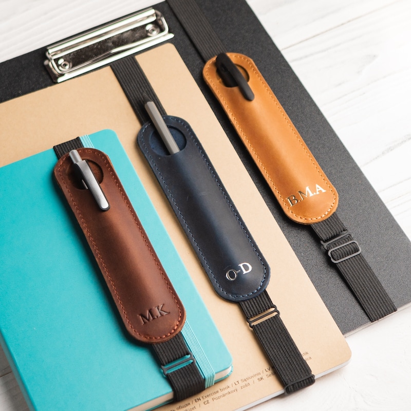Leather Pen Band for Book - Etsy