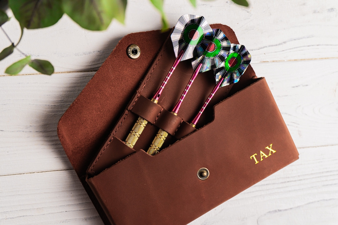 Personalized Darts Set Holder, Leather Darts Case, Dart Gift Case ...