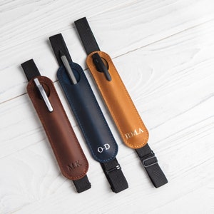 Personalized Pen Holder for Notebook, Leather Single Pen Pouch, Journal ...