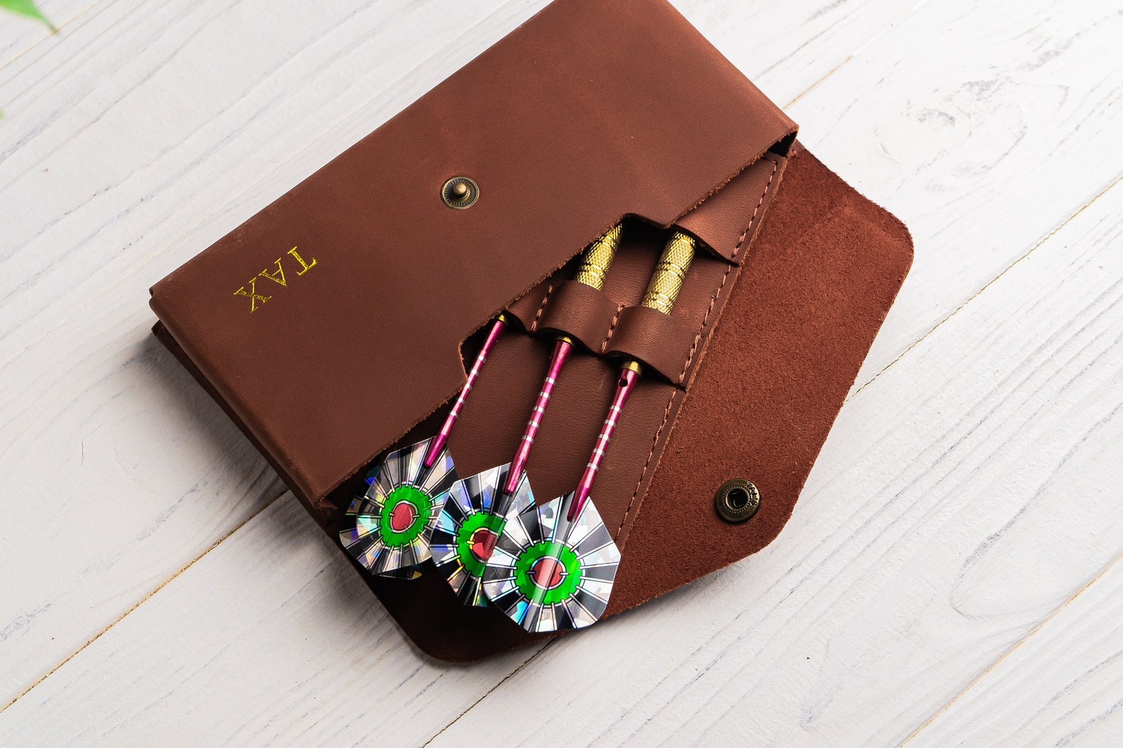Personalized Darts Set Holder, Leather Darts Case, Dart Gift Case ...