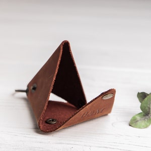 Personalized Leather Coin Keyring Pouch, Coin Holder Keychain, Coin Key ...