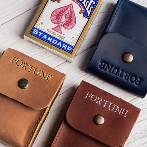 Leather Playing Card Case, Playing Card Sleeve Holder, Card Game Holder ...