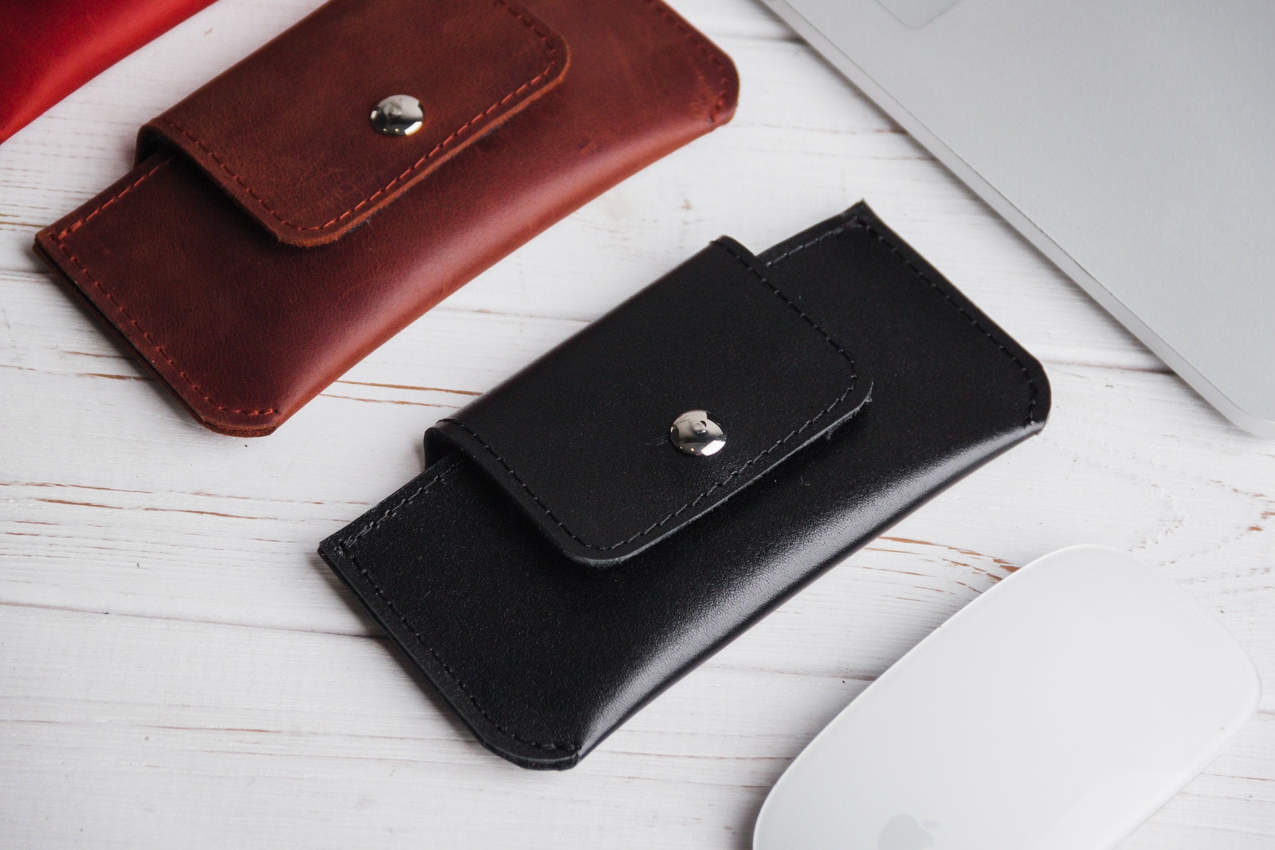 Black Apple Magic Mouse Case Monogrammed Mouse Pouch Leather | Etsy