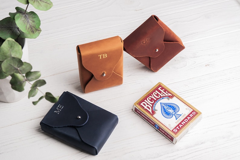 Leather Playing Card Case, Playing Card Sleeve Holder, Card Game Holder ...