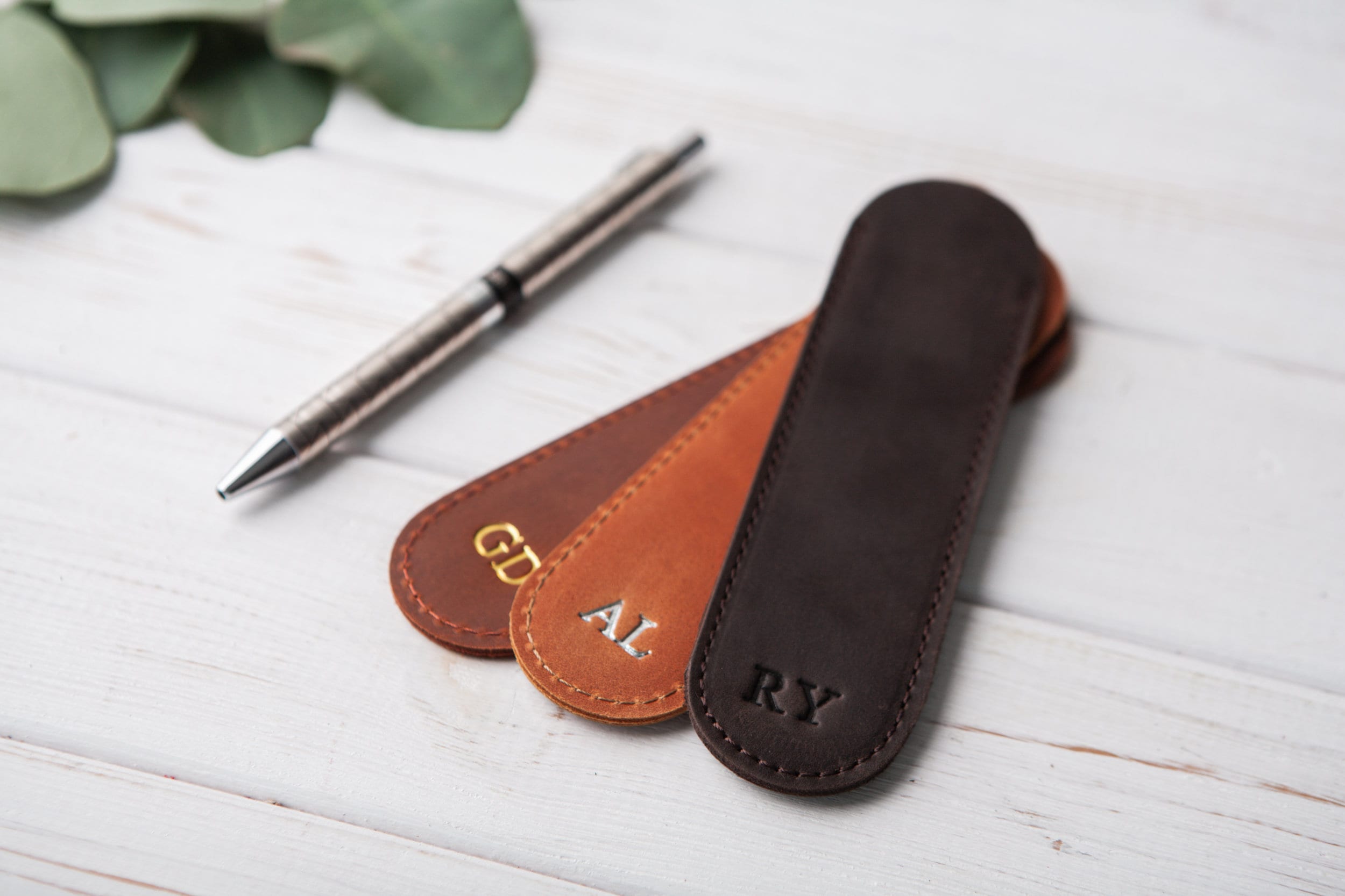 Custom Pen Cover, Personalized Leather Pencil Case, Handmade Pen Holder ...