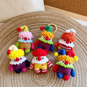 Crochet Clown Keychain, Cute Clown Keychain, Crochet Joker Key Ring ...