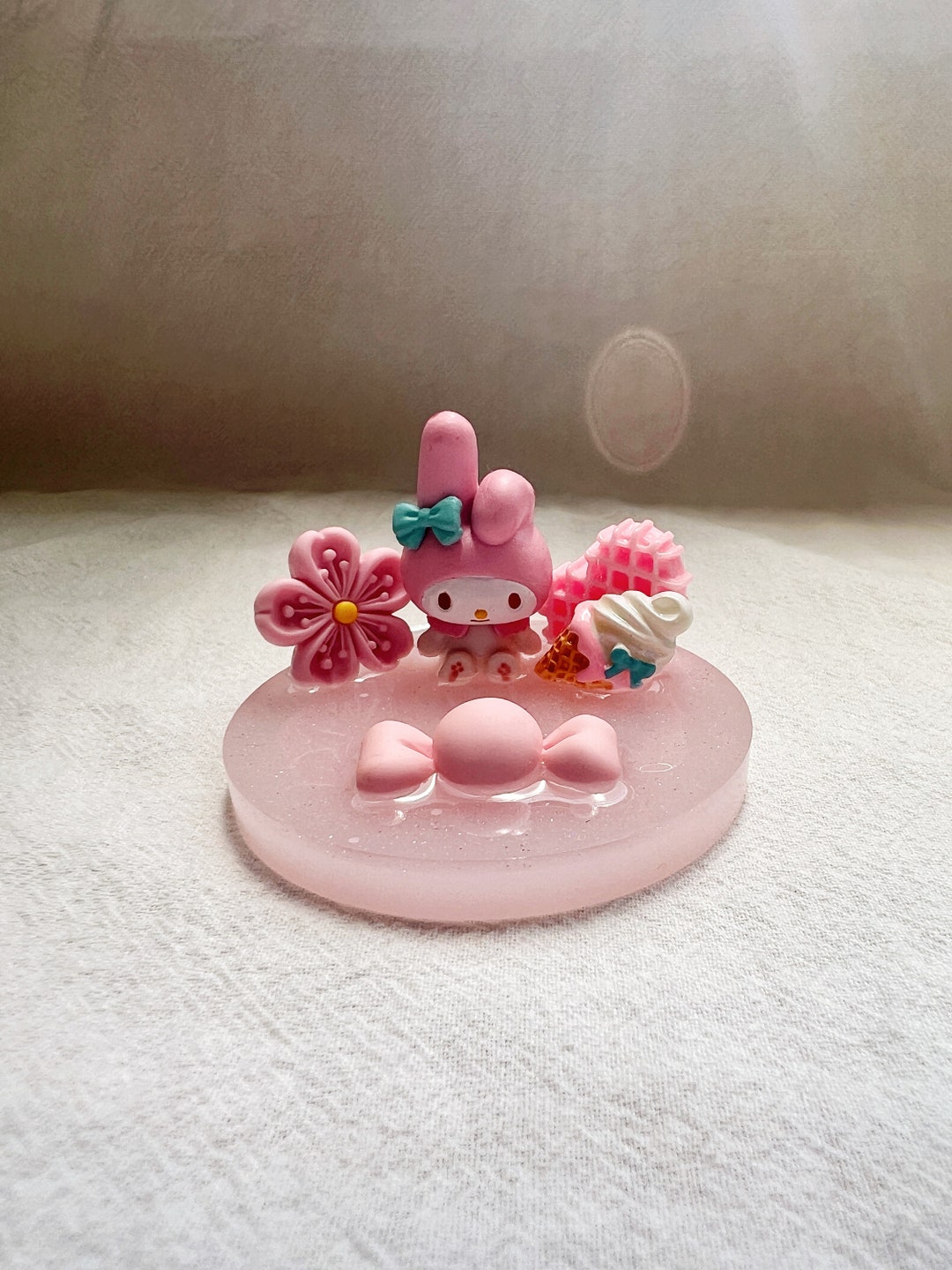 Handmade Resin Sanrio Melody Cell Phone Holder Pink Phone - Etsy
