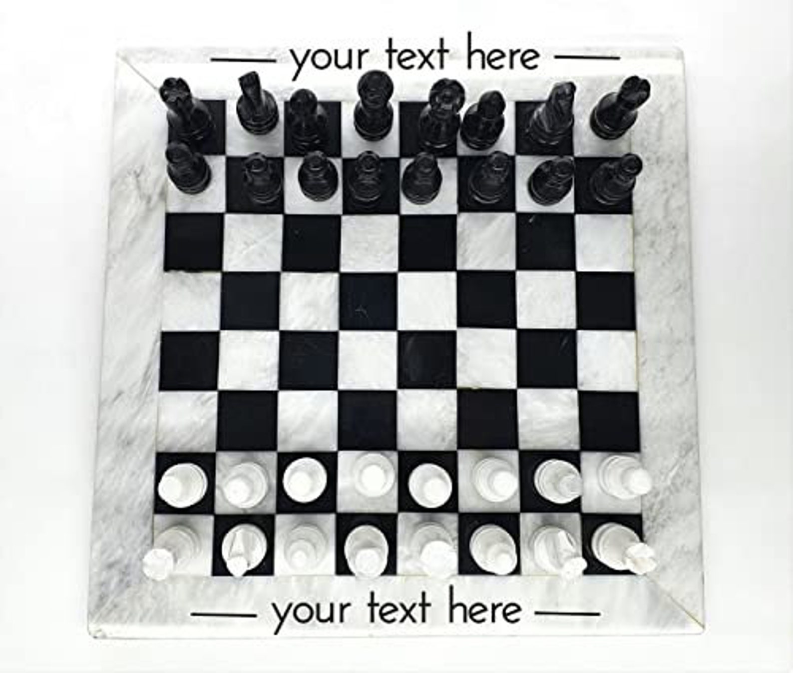 Personalized engraving Marble Chess Set Custom Stone Chess - Etsy