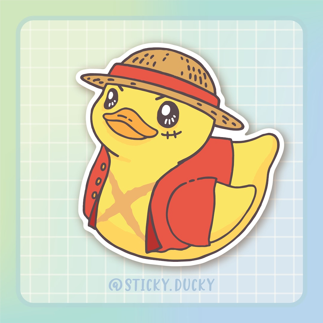 Luffy One Piece Cute Rubber Ducky Sticker Water Resistant - Etsy