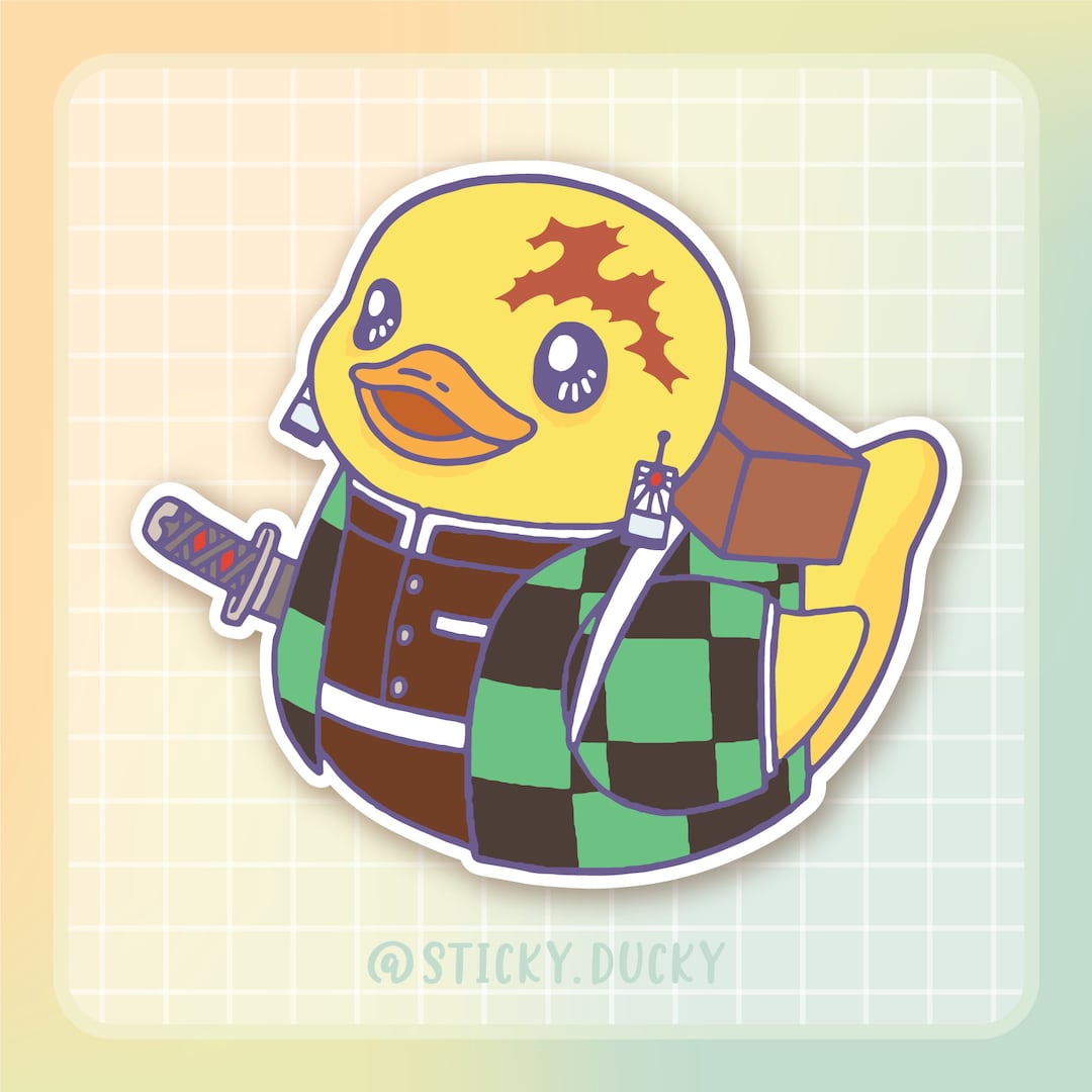 Demon Slayer Tanjiro Anime Rubber Duck Sticker Water - Etsy