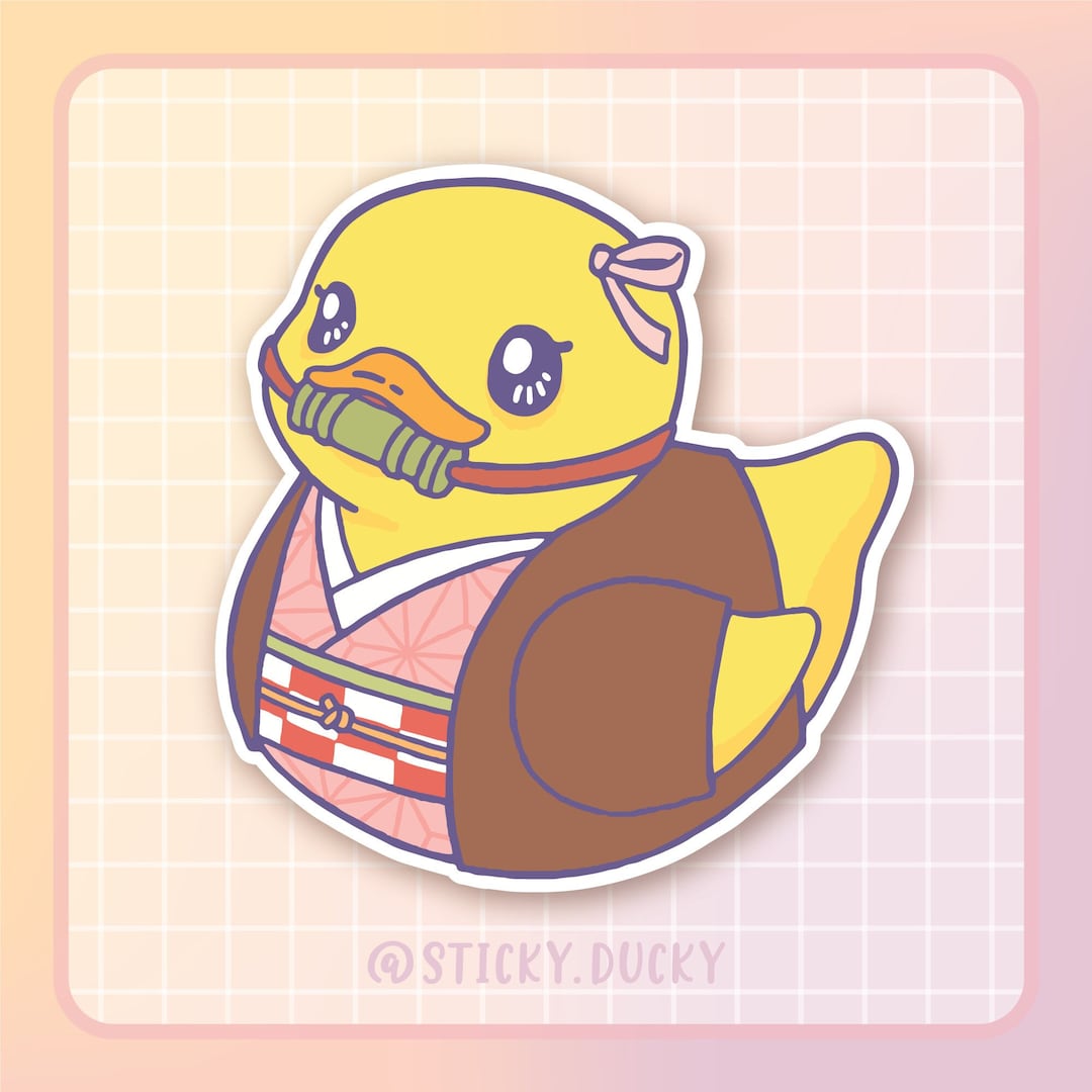 Demon Slayer Nezuko Anime Rubber Ducky Sticker Water - Etsy