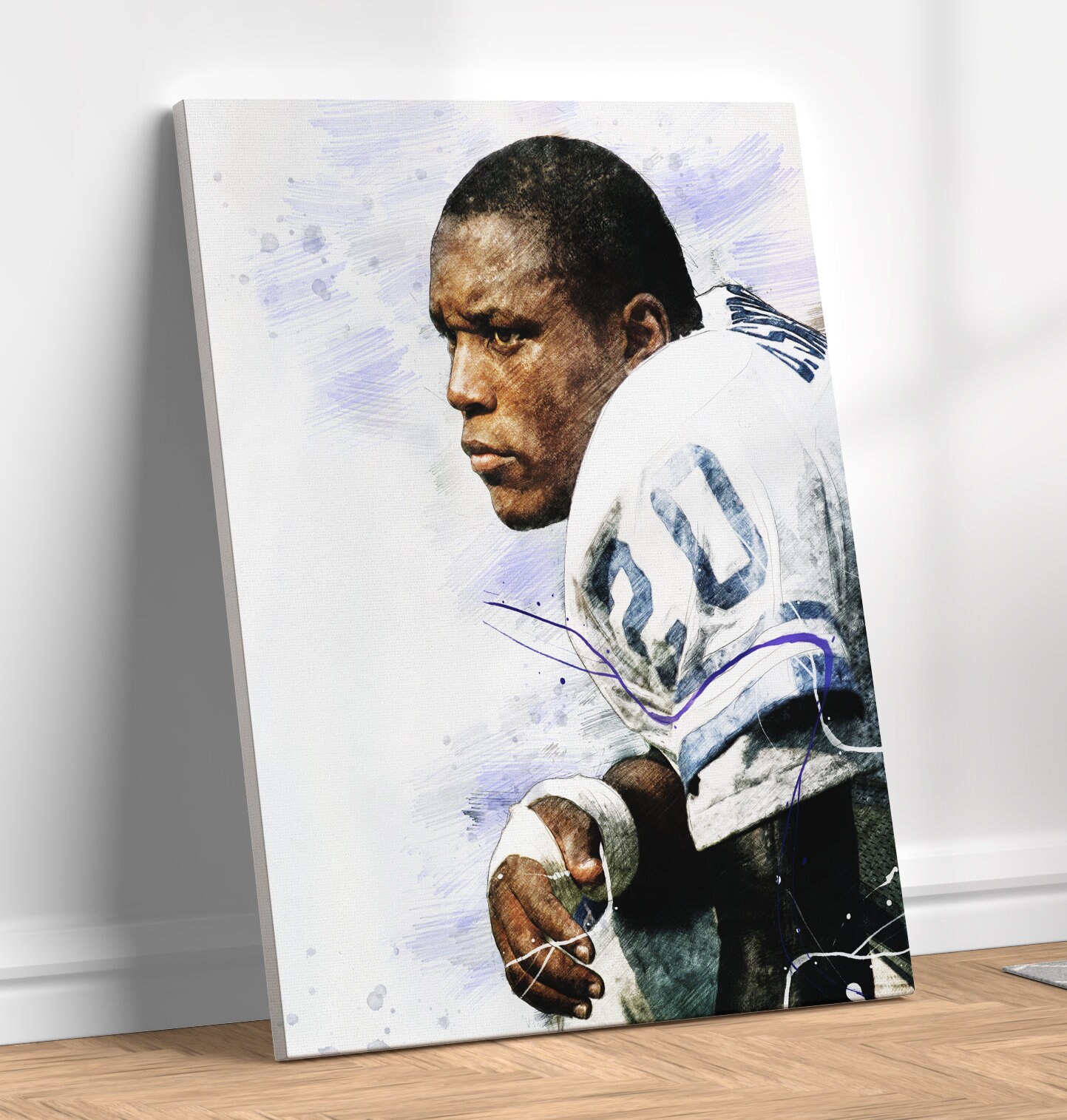 Barry Sanders Poster Detroit Lions Hand Drawn Poster Canvas - Etsy France