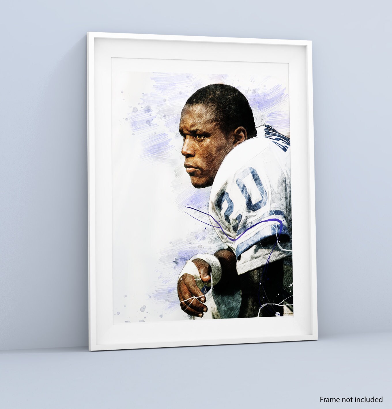 Barry Sanders Poster Detroit Lions Hand Drawn Poster Canvas - Etsy France