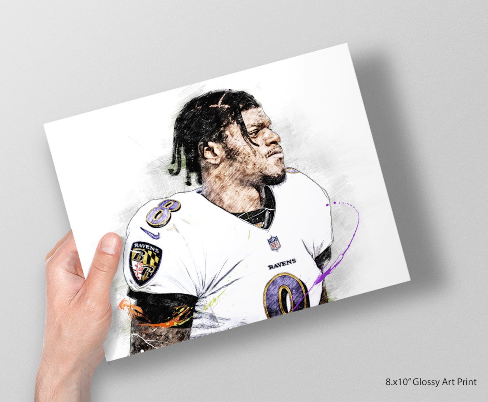 Lamar Jackson Poster Baltimore Ravens Hand Drawn Poster Canvas - Etsy