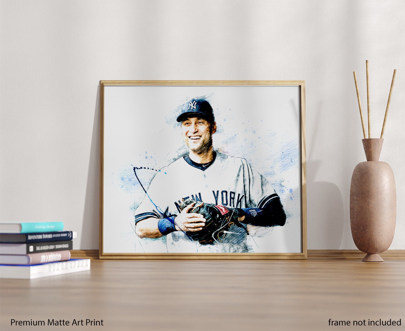 Derek Jeter Poster New York Yankees Hand Drawn Poster Canvas Art Print ...