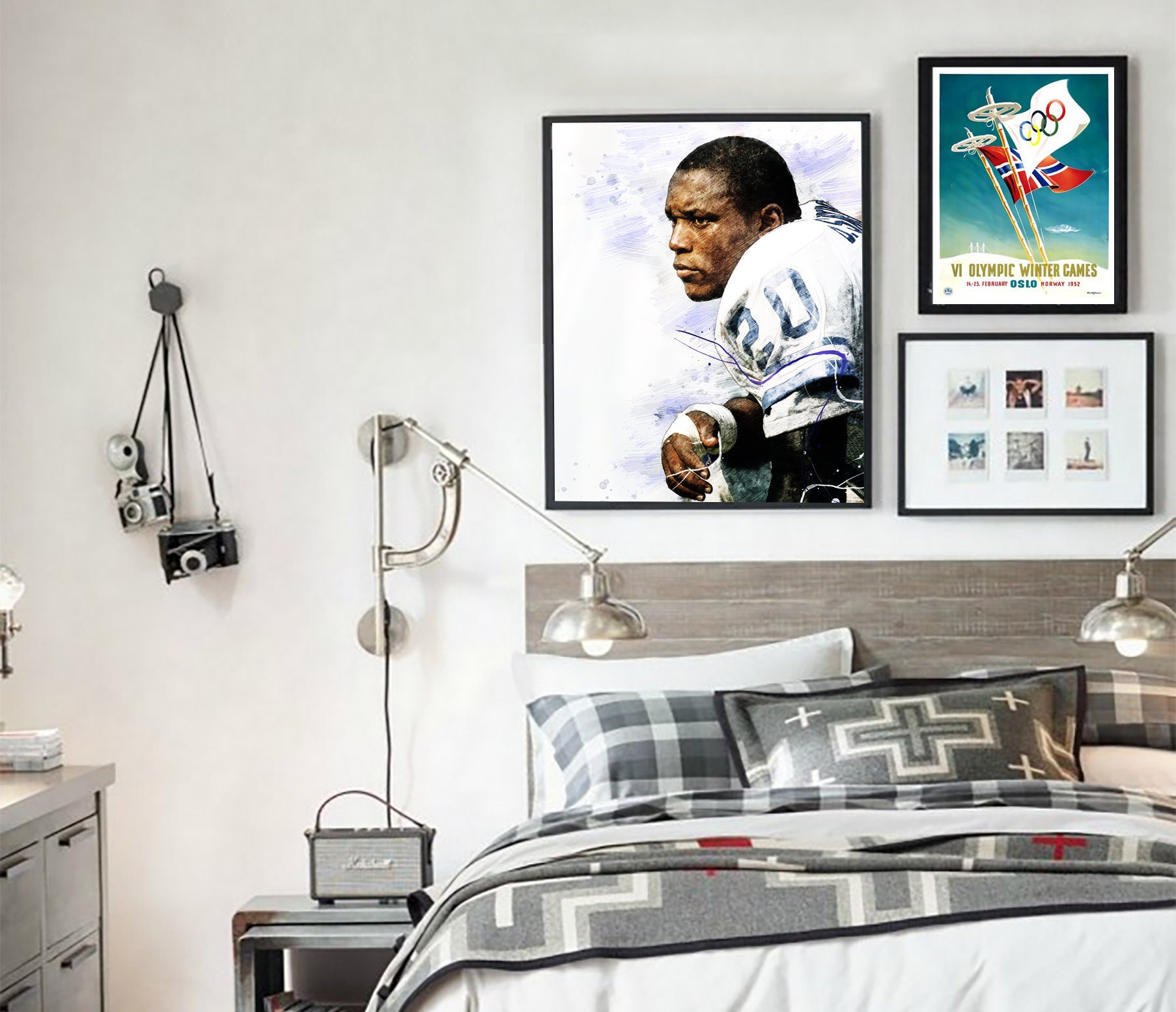 Barry Sanders Poster Detroit Lions Hand Drawn Poster Canvas - Etsy France