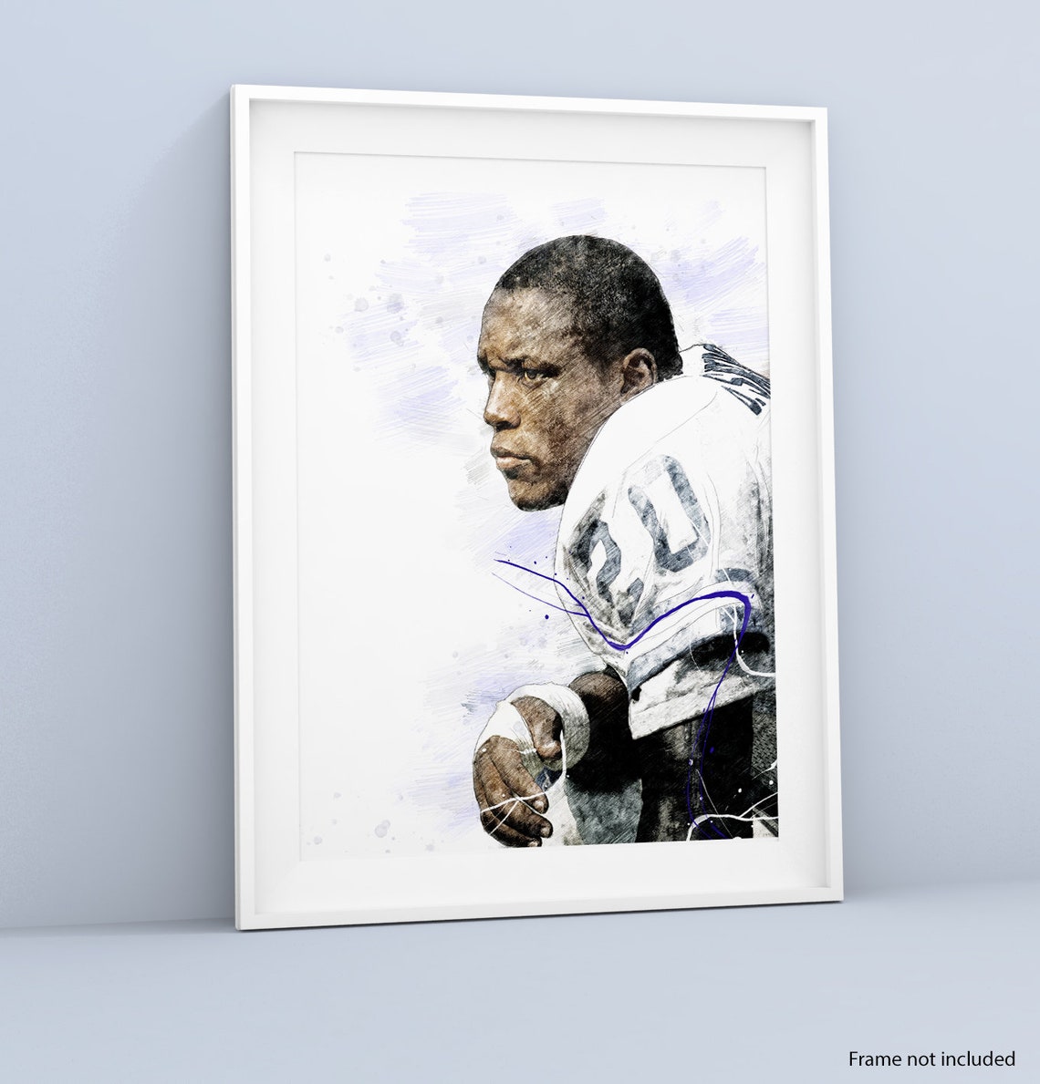 Barry Sanders Poster Detroit Lions Hand Drawn Poster Canvas | Etsy