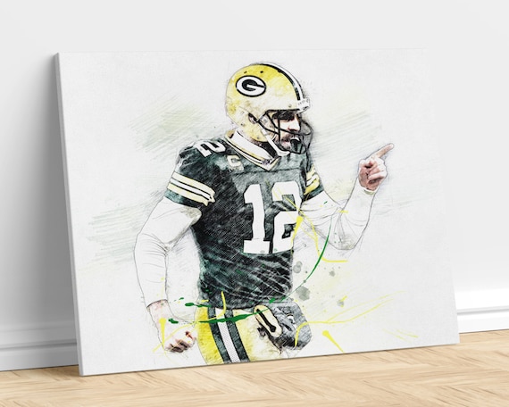 Aaron Rodgers Poster Green Bay Packers Hand Drawn Poster - Etsy