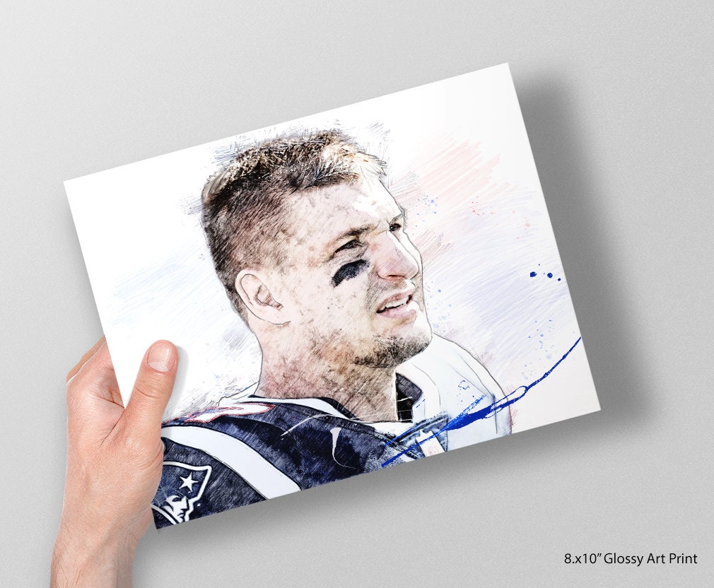 Rob Gronkowski Poster New England Patriots HandgezeichnetEs Poster ...